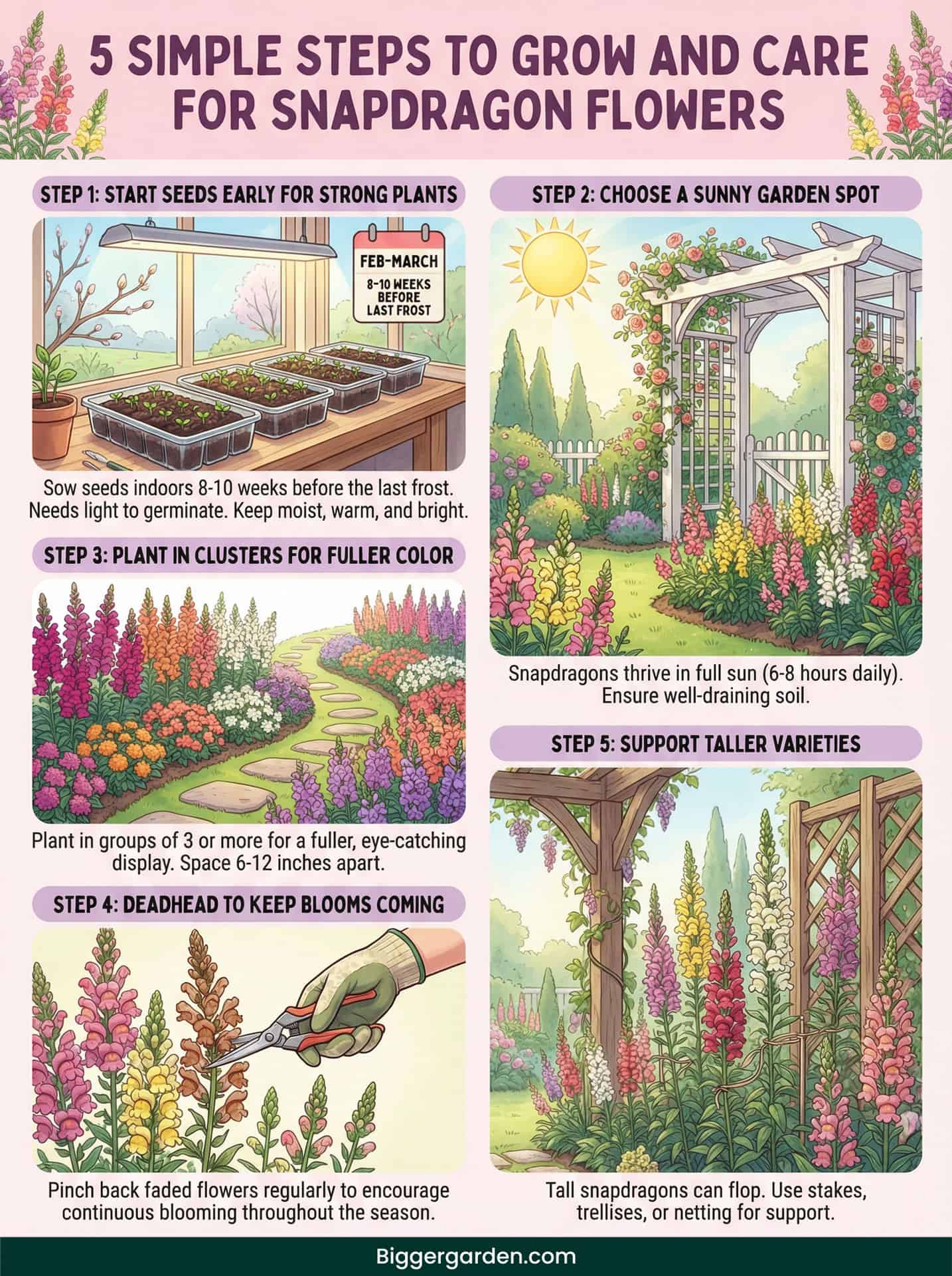 9 Simple Steps to Grow and Care for Snapdragon Flowers for Cut Flower ...