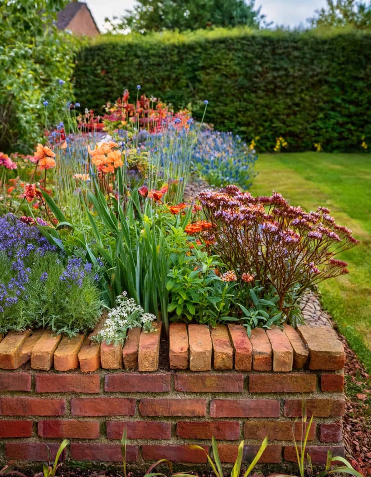 17 Brick Garden Edging Ideas to Frame Your Cottage Garden Flowers ...