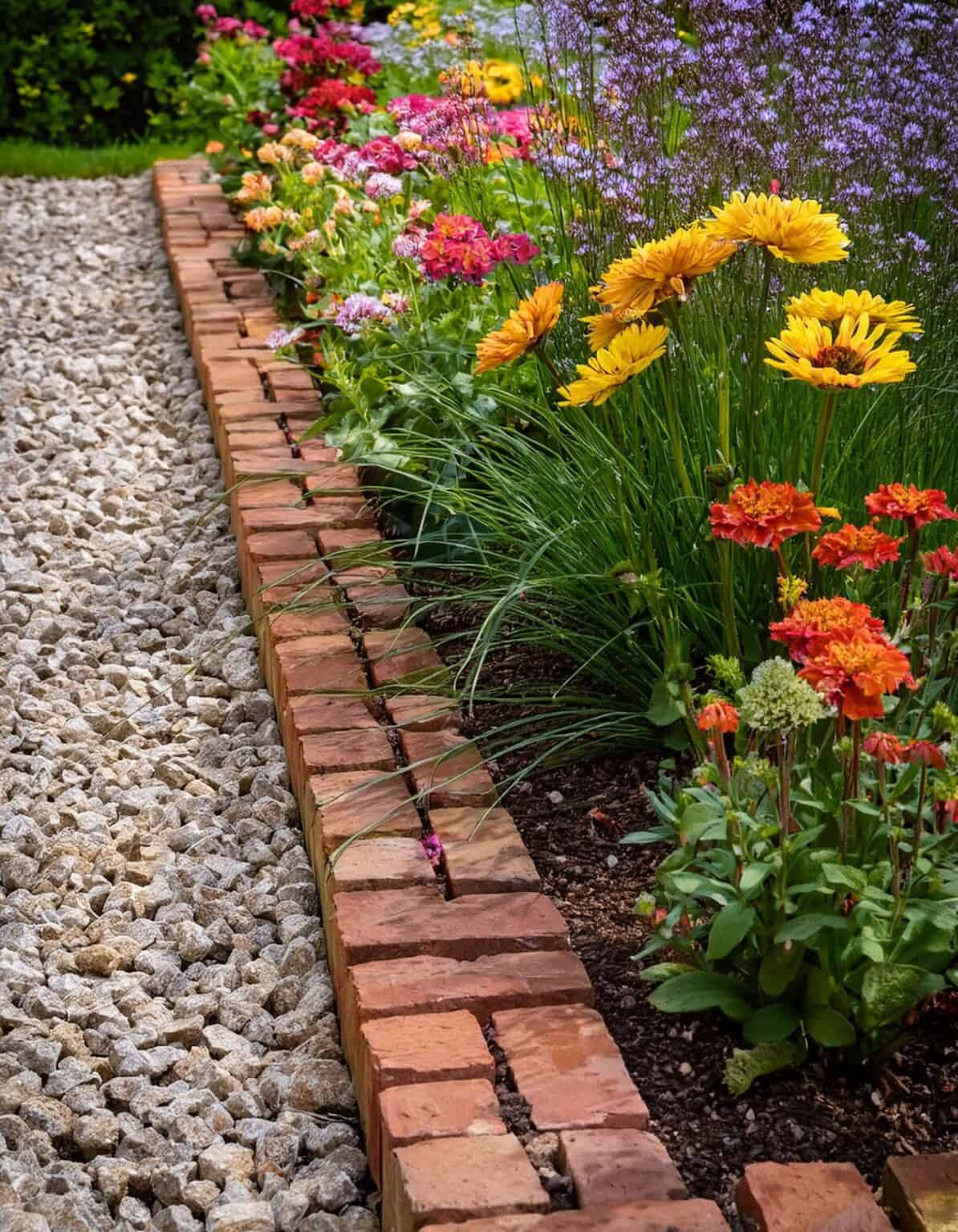 17 Brick Garden Edging Ideas to Frame Your Cottage Garden Flowers ...